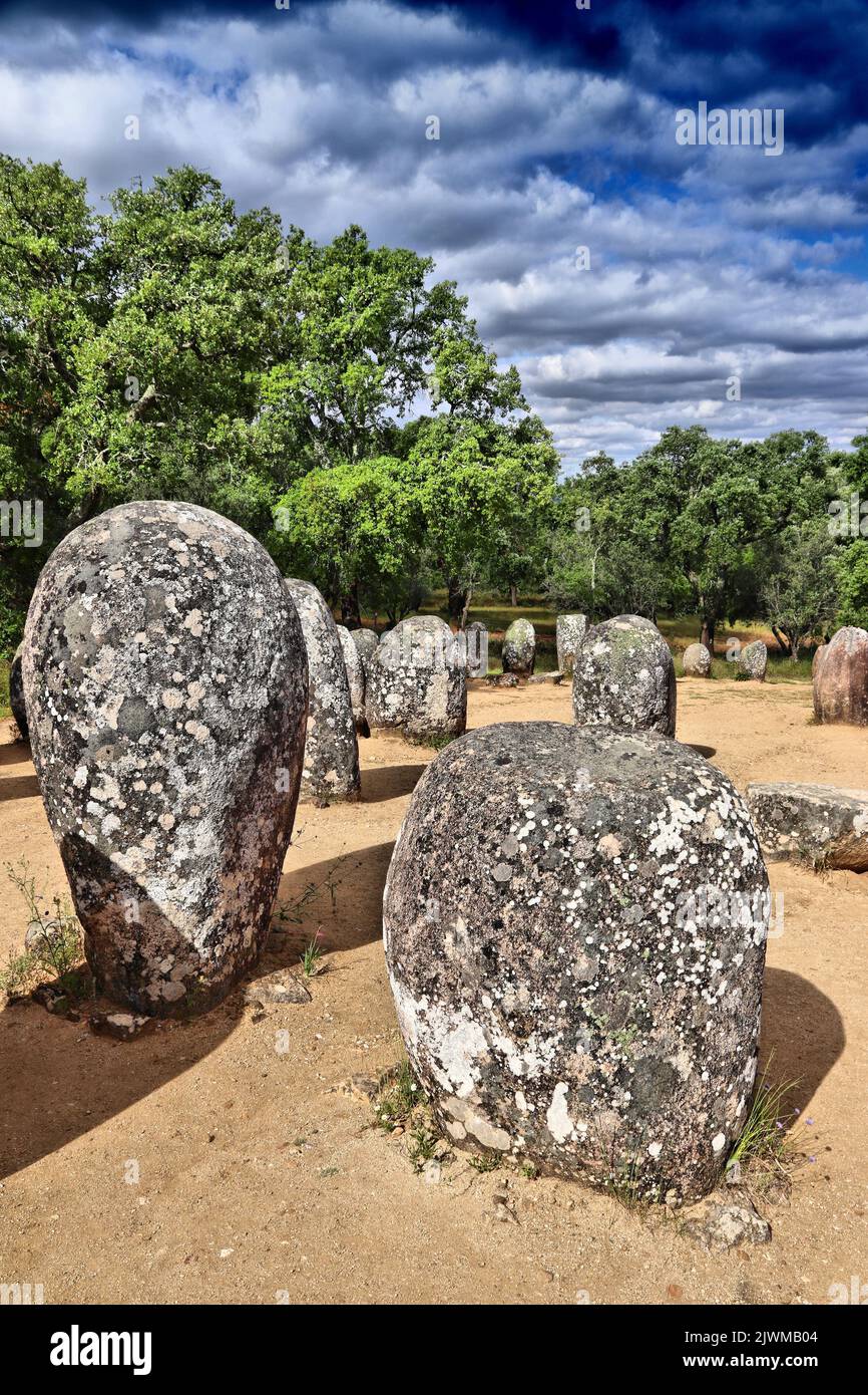 Megalithic site in Portugal. Stone circle of Neolith civilization ...