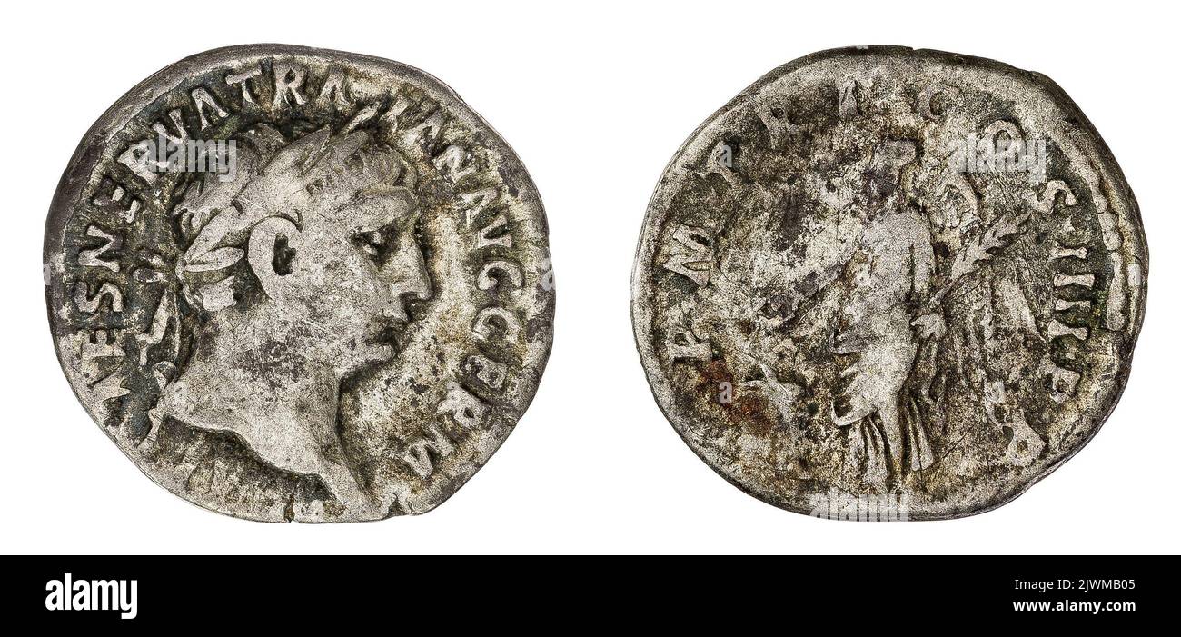 denarius. Trajan (cesarz rzymski ; 98-117), issuer Stock Photo - Alamy
