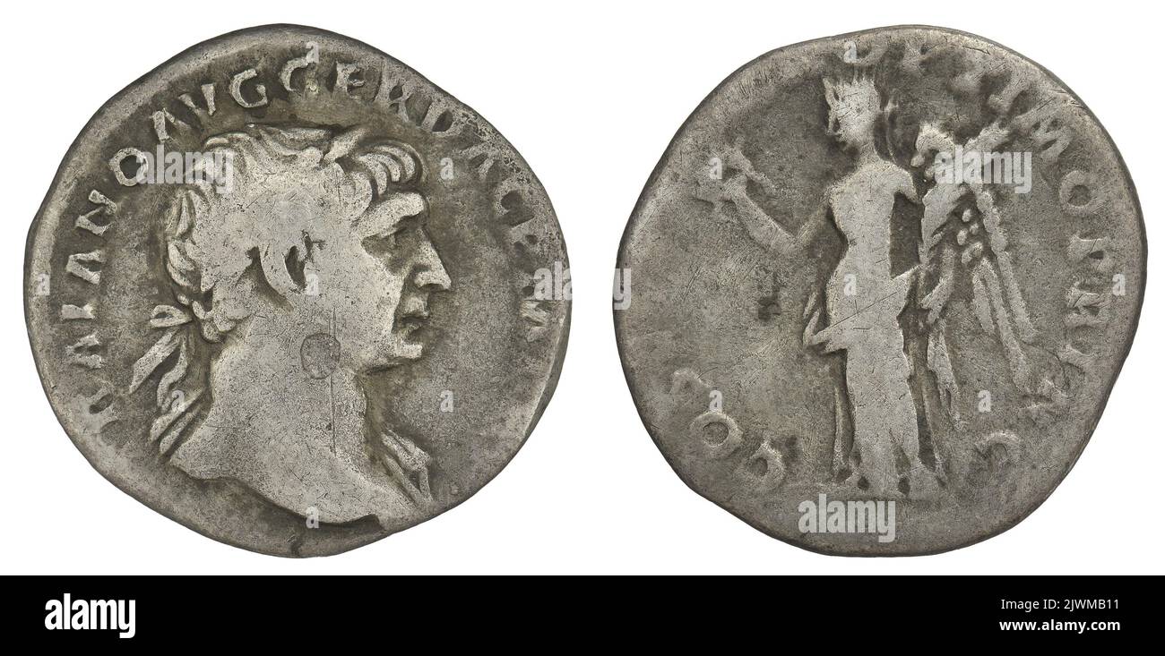 denarius. Trajan (cesarz rzymski ; 98-117), emperor Stock Photo - Alamy