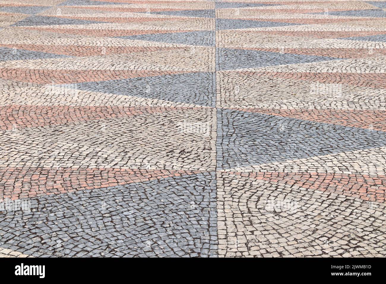 Stone paved square background - ornamental cobblestone pattern in Belem ...