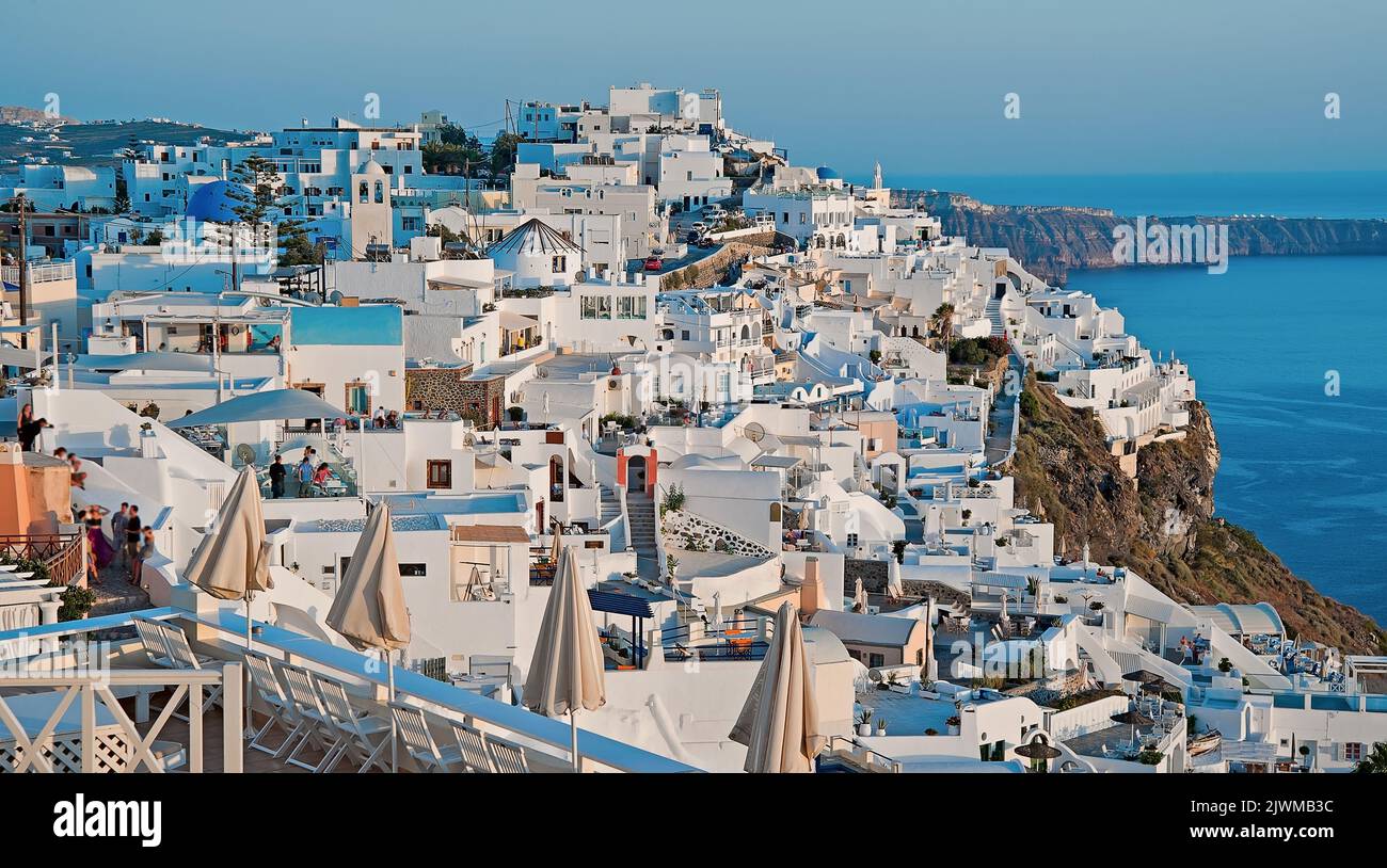 Santorini generic architecture at sunset in Greece Stock Photo - Alamy