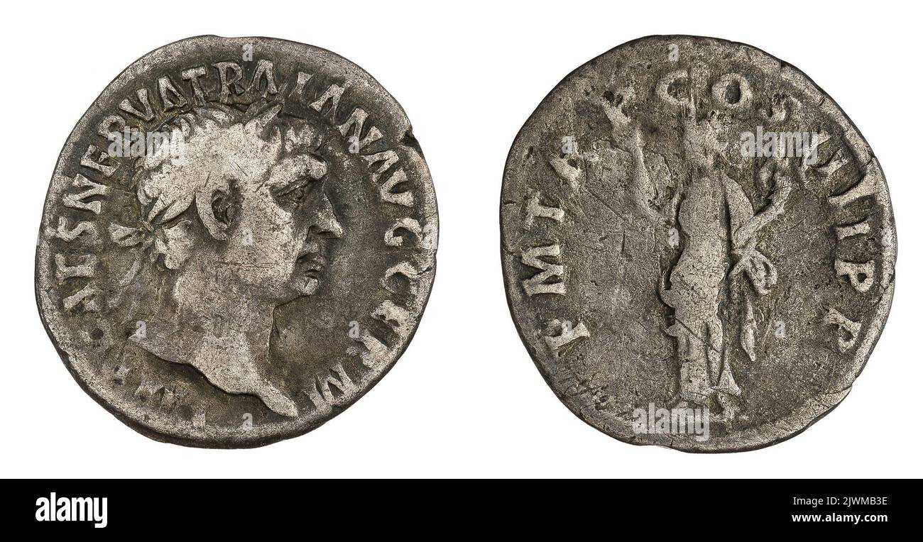 denarius. Trajan (cesarz rzymski ; 98-117), issuer Stock Photo - Alamy