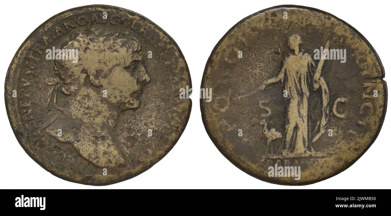 sestertius. Trajan (cesarz rzymski ; 98-117), ruler Stock Photo - Alamy