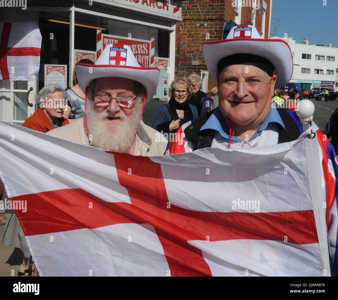 PATRIOTIC BROTHERS ROGER AND PAUL BOUGHEN CELEBRATE ST. GEORGE'S DAY AT ...