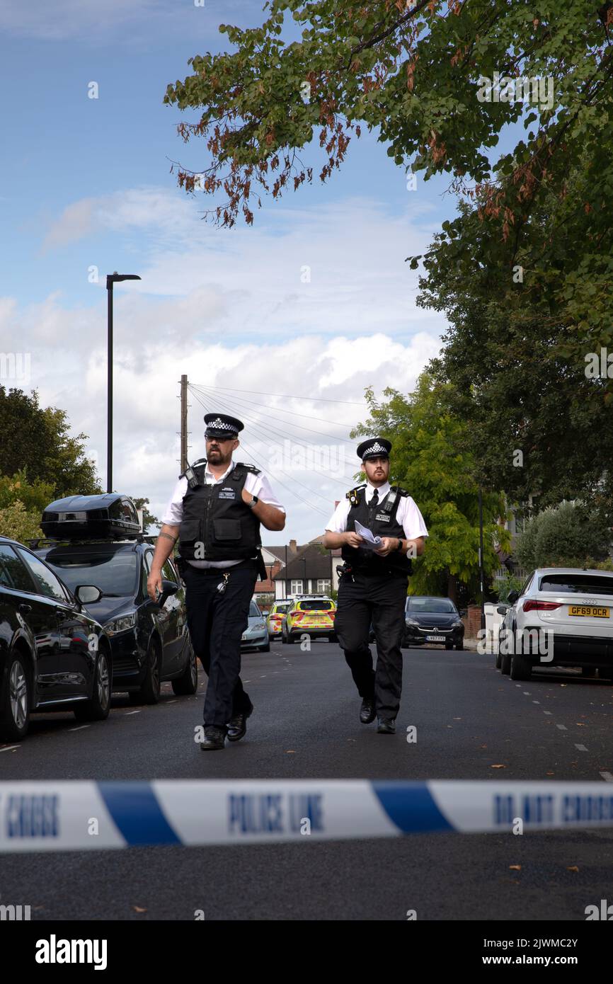 London, UK. 6th September, London, UK. Pollice crime scene following ...