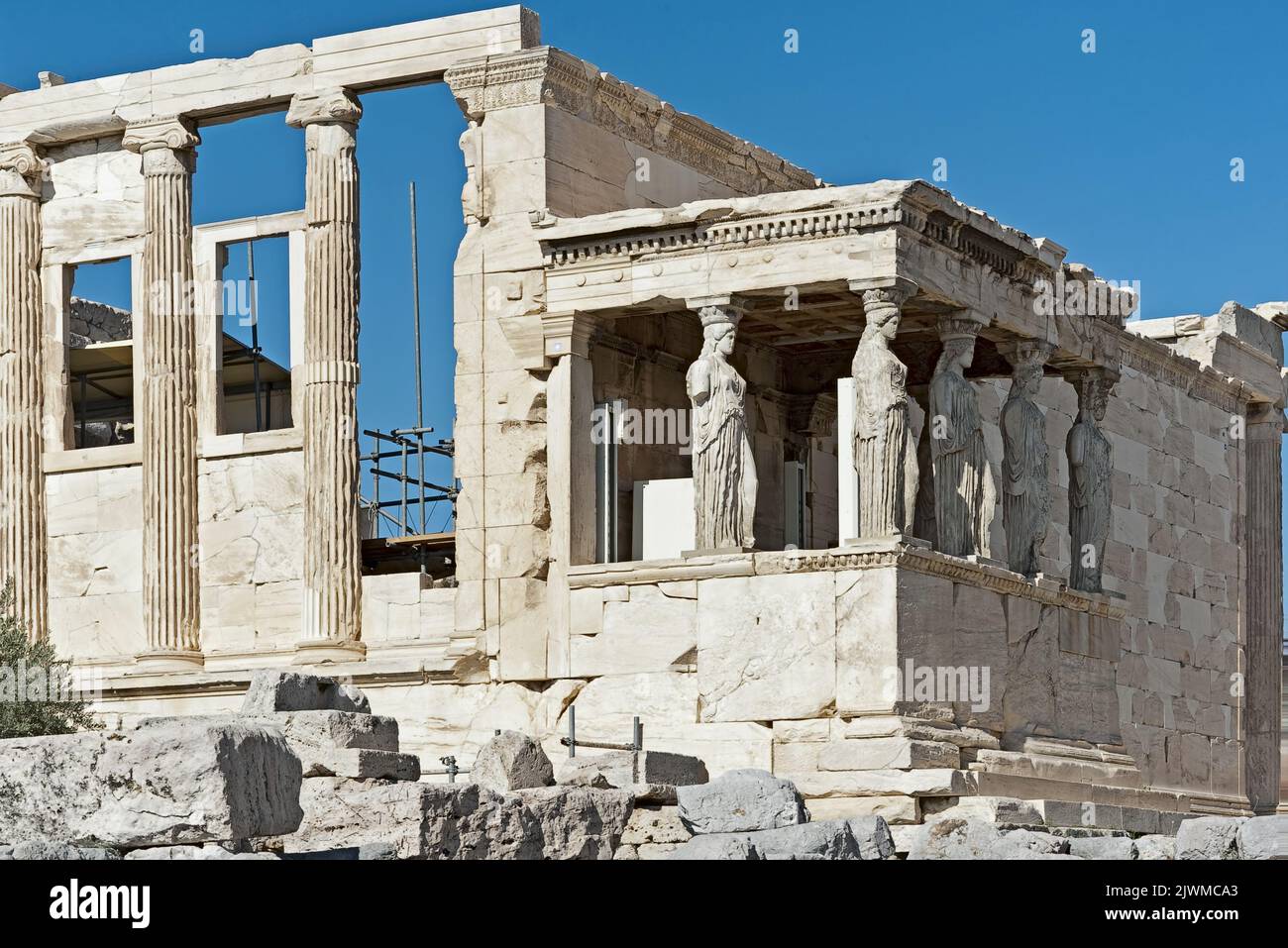 The Porch of the Caryatids of the Erechtheum, Acropolis of Athens in ...