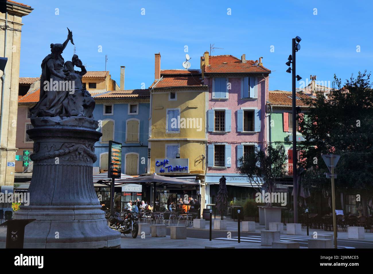 ORANGE, FRANCE - SEPTEMBER 30, 2021: Old Town square in Orange, France ...