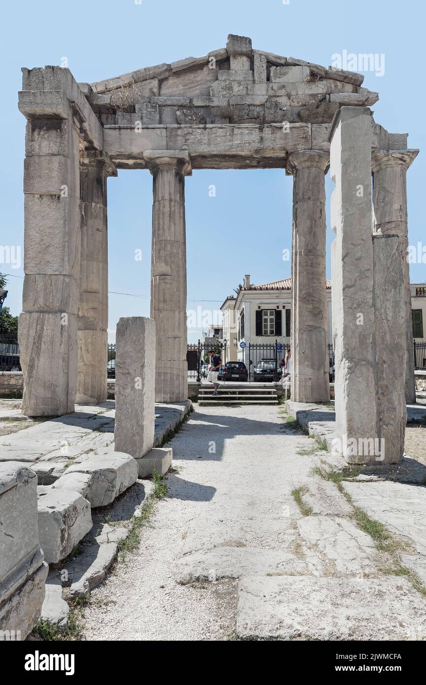 Entrance roman agora athens hi-res stock photography and images - Alamy