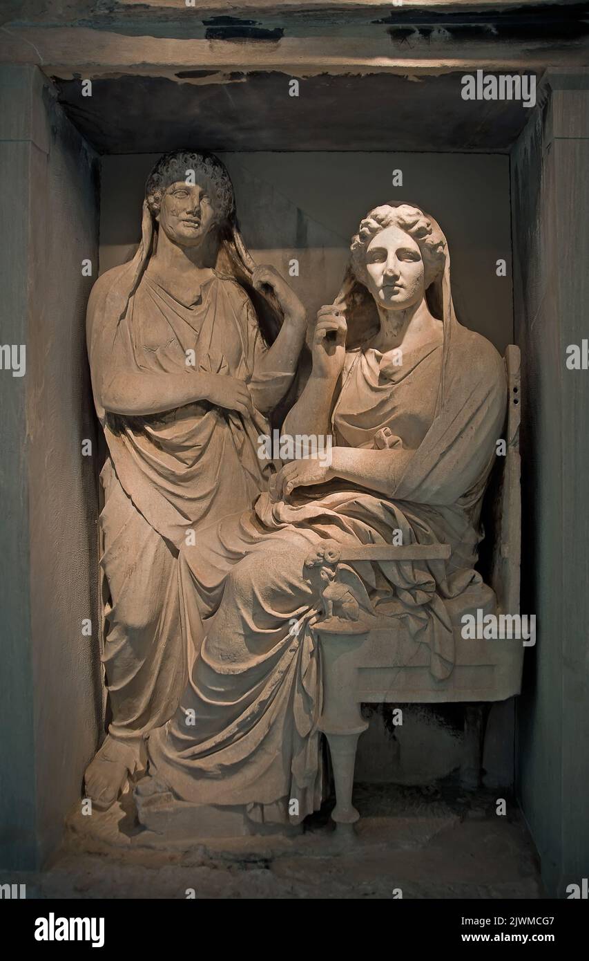 Grave Stele Of Ktesilaos And Theano