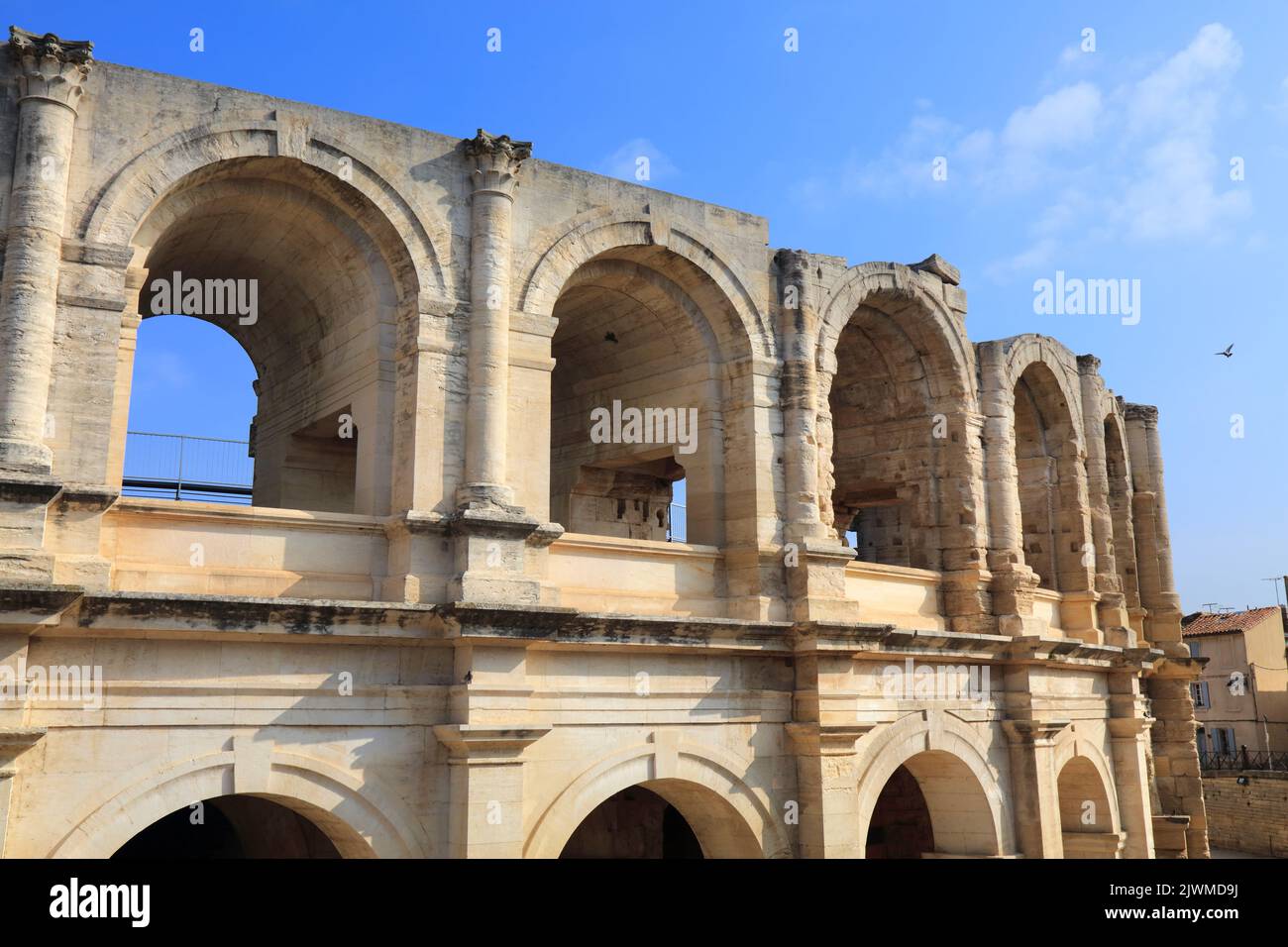 Arles town in Provence, France. UNESCO world heritage site - ancient ...