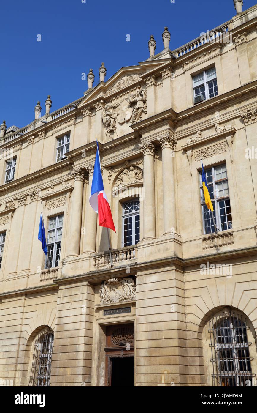 Town Hall of Arles, France. Local government building in Arles Stock ...