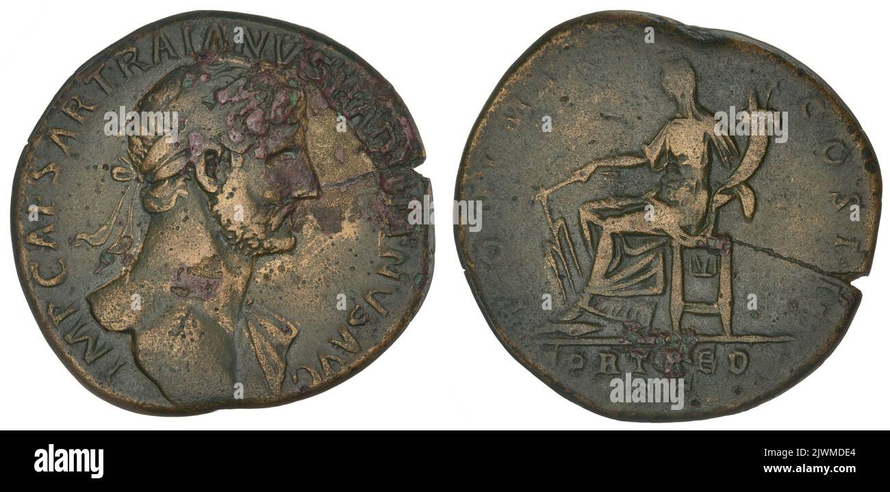 sestertius. Hadrian (Roman emperor; 117-138), emperor Stock Photo - Alamy