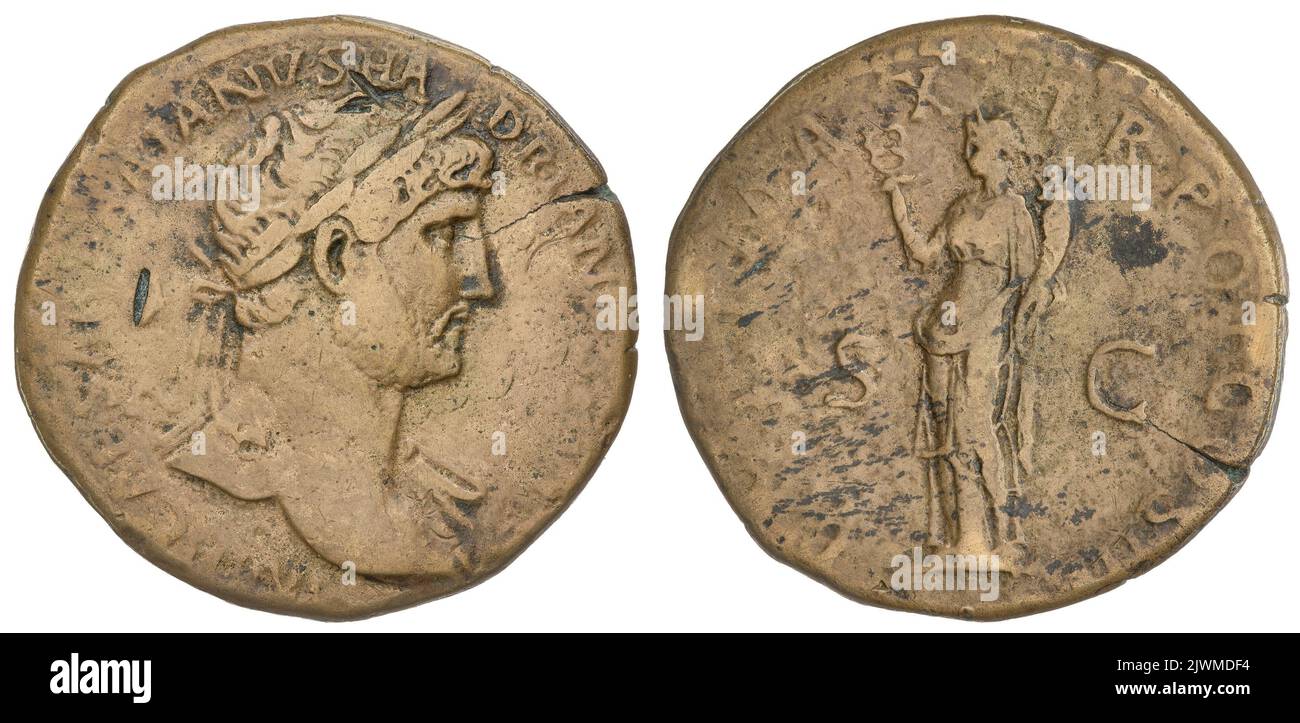 sestertius. Hadrian (Roman emperor; 117-138), emperor Stock Photo - Alamy