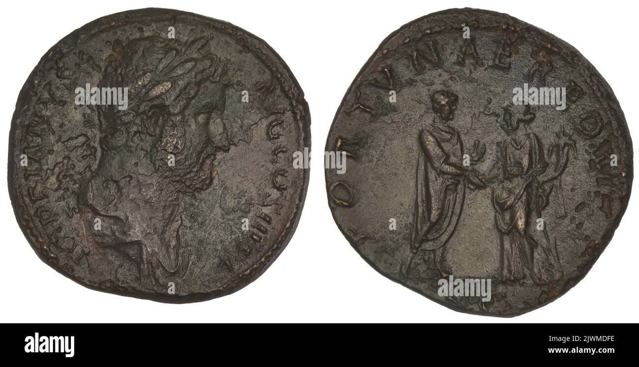 sestertius. Hadrian (Roman emperor; 117-138), emperor Stock Photo - Alamy