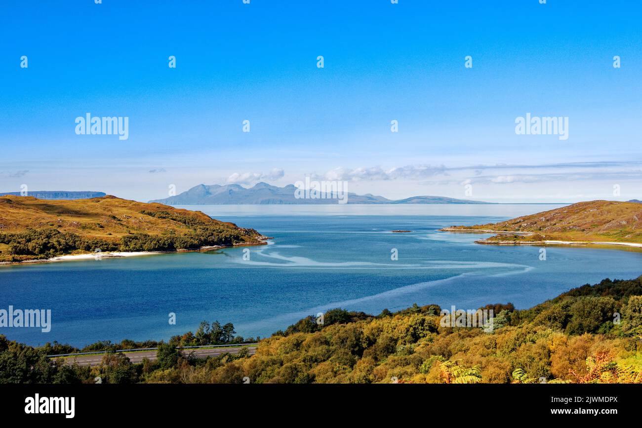 MORAR LOCHABER SCOTLAND LATE SUMMER WHITE SANDY BEACHES BAY AND BLUE ...