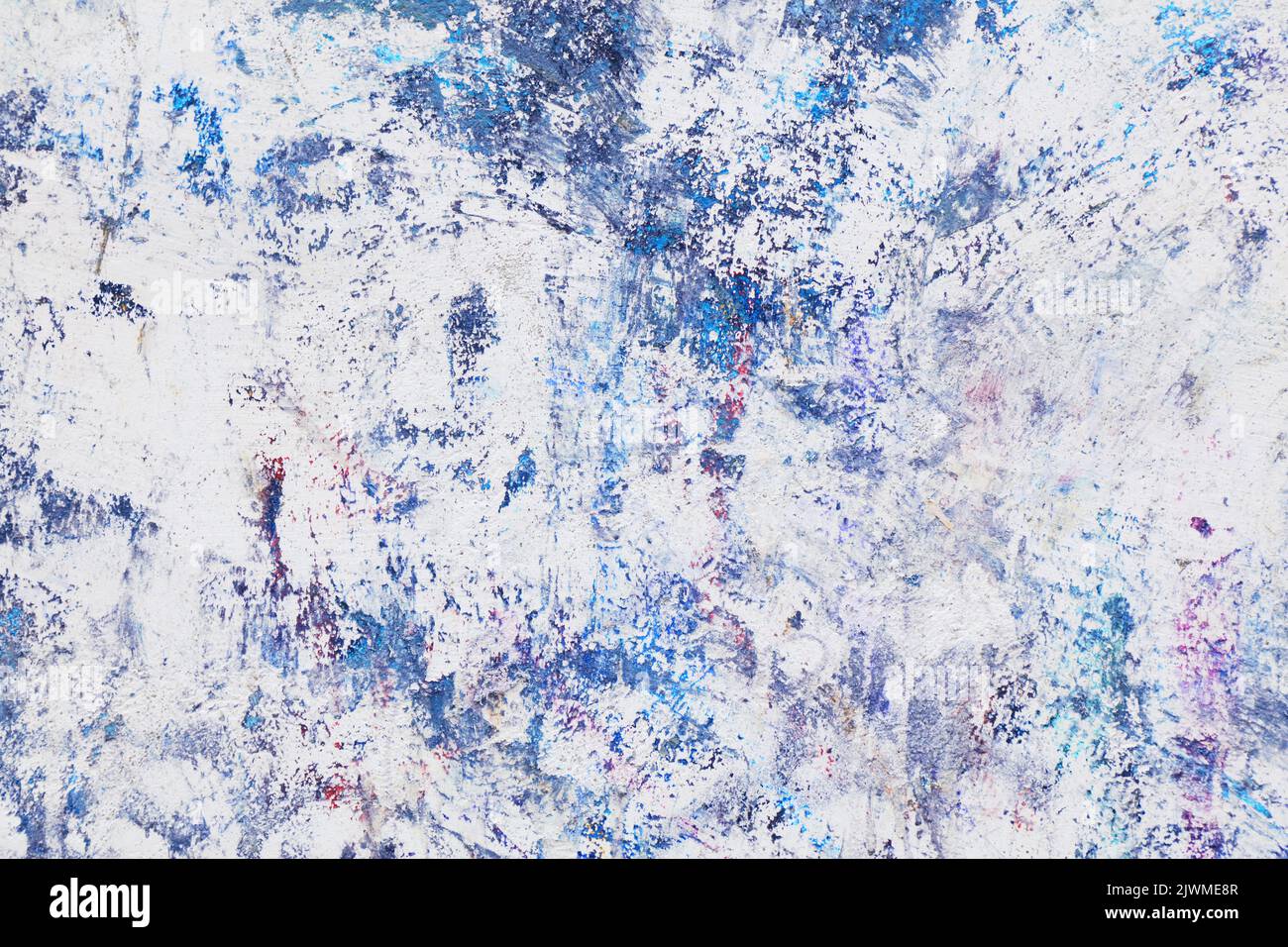 Old wall background. Layers of blue paint. Scratched paint layers ...