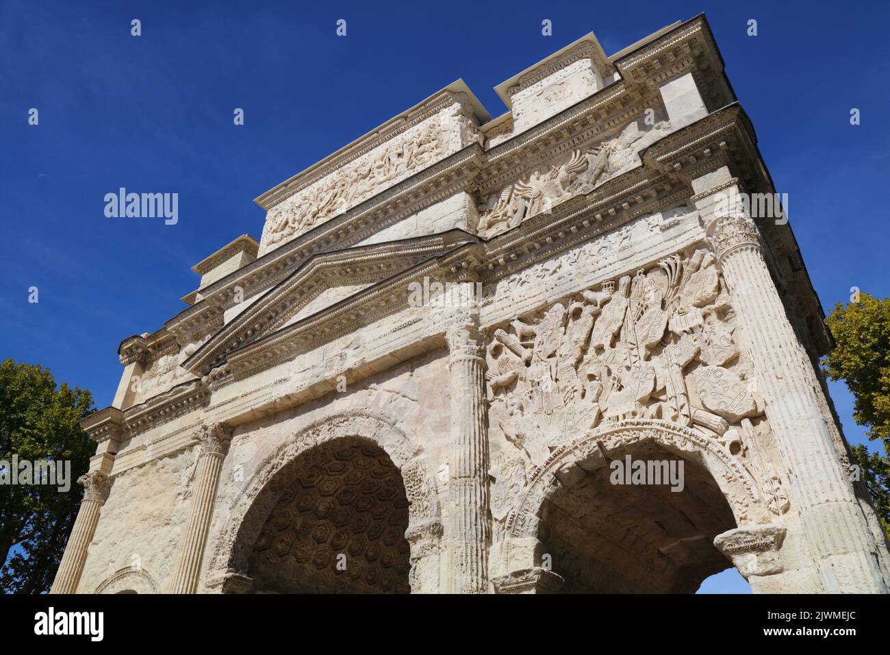 Orange town in Provence, France. UNESCO world heritage site - old Roman ...