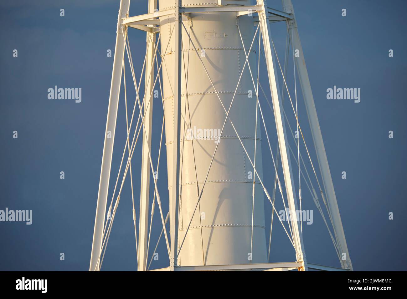 Metal frame structure of high industrial tower enforced with steel bars ...