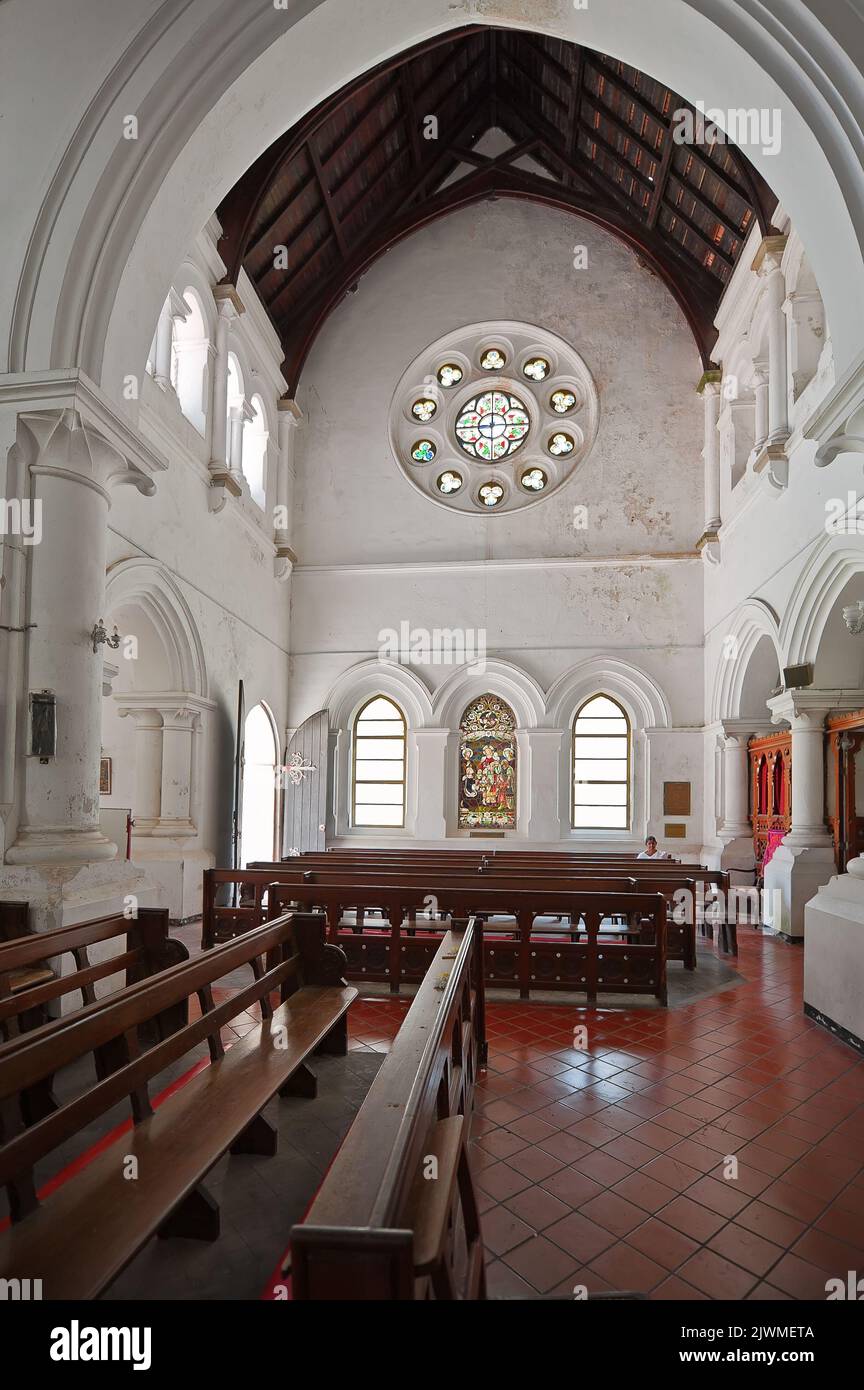 The interior of the All Saint Church of Anglican Communion in Galle ...