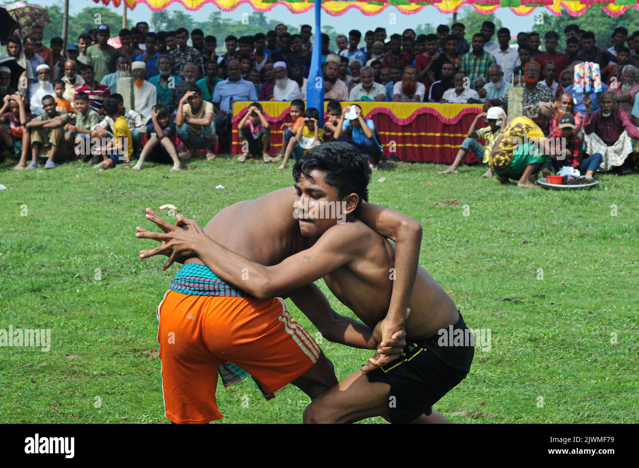 Sylhet, Bangladesh. 6th Sep, 2022. Wrestlers are competing in ...