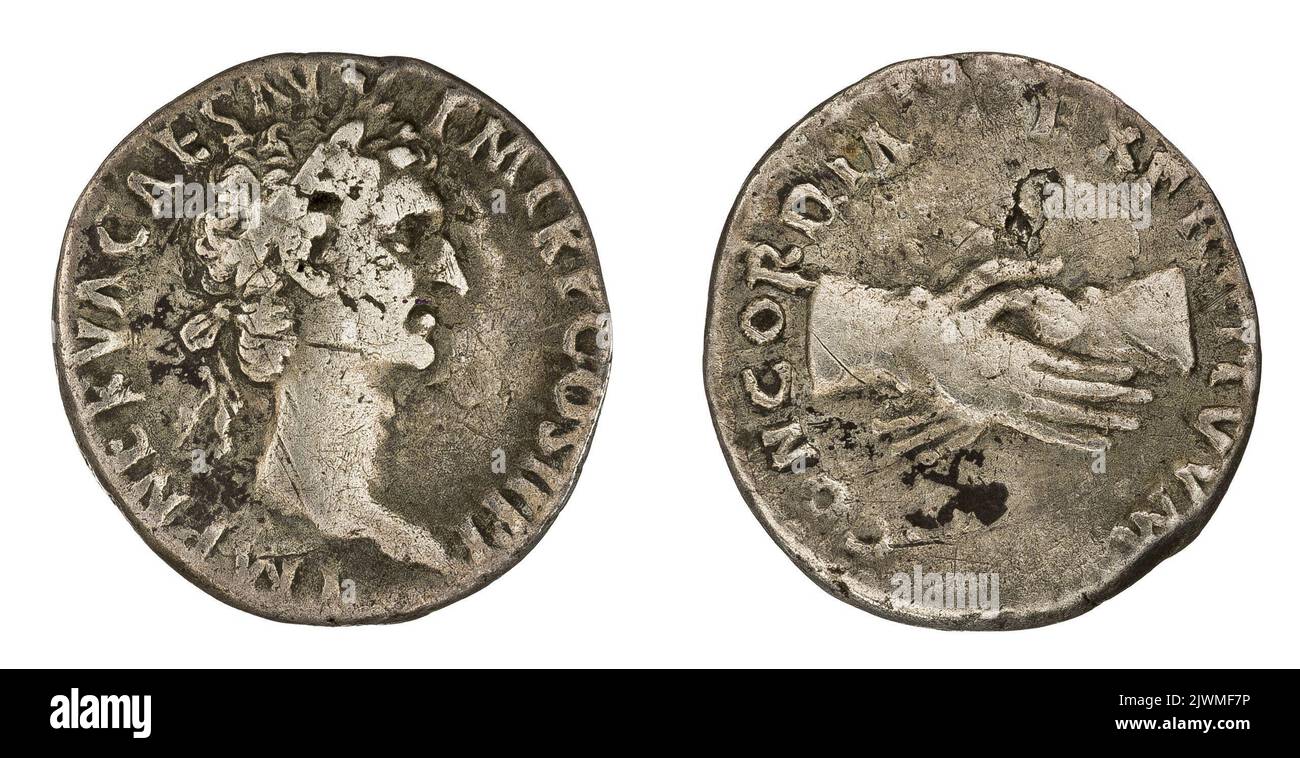 denarius. Nerwa (cesarz ; 96-98), issuer Stock Photo - Alamy