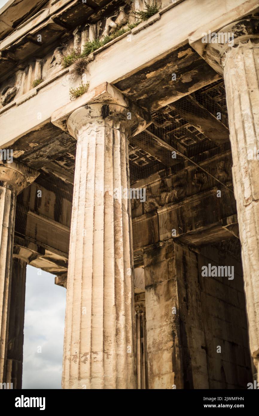 Greenery growing around the Parthenon / Acropolis in Athens Greece ...