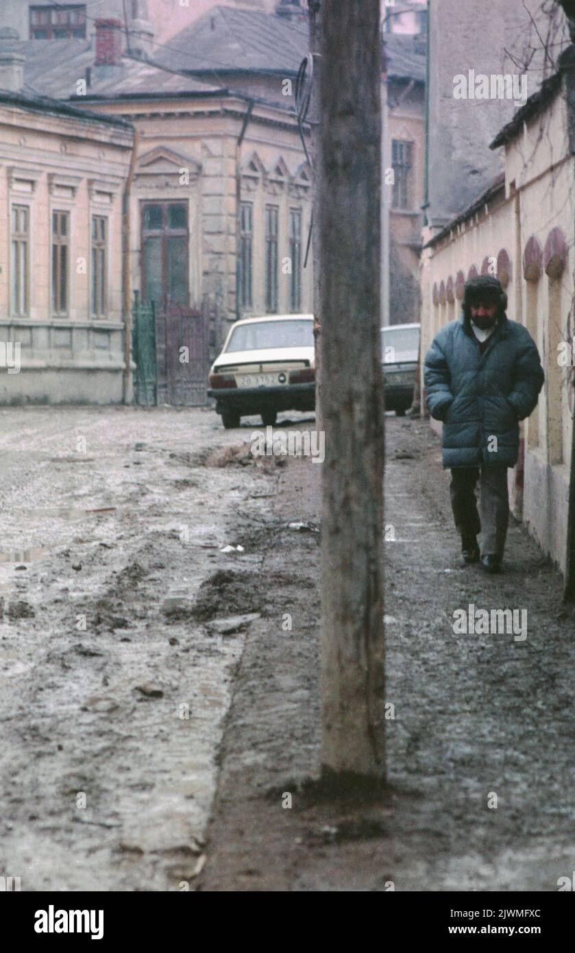 Bucharest, Romania, January 1990, a few weeks after the fall of ...