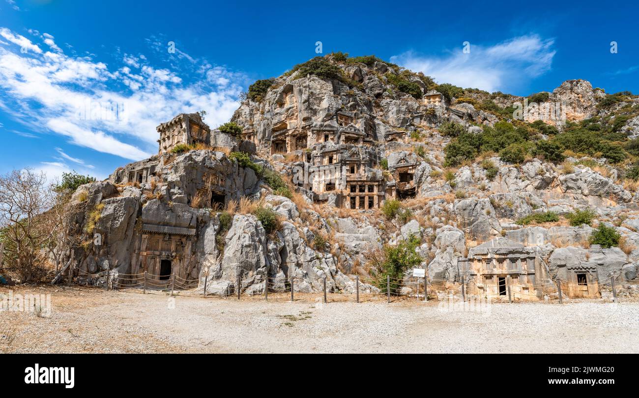 Rock-cut tombs in the ancient city of Myra, Turkey Stock Photo - Alamy