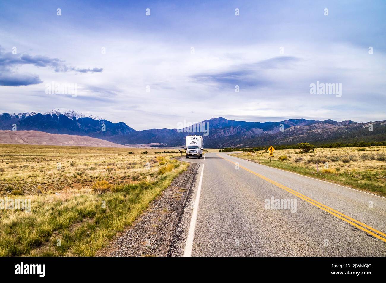 The famous off-road Ford vehicle in Great Sand Dunes National Park ...