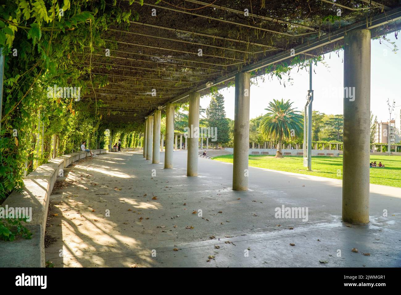 arches of migdia park in Girona Stock Photo - Alamy