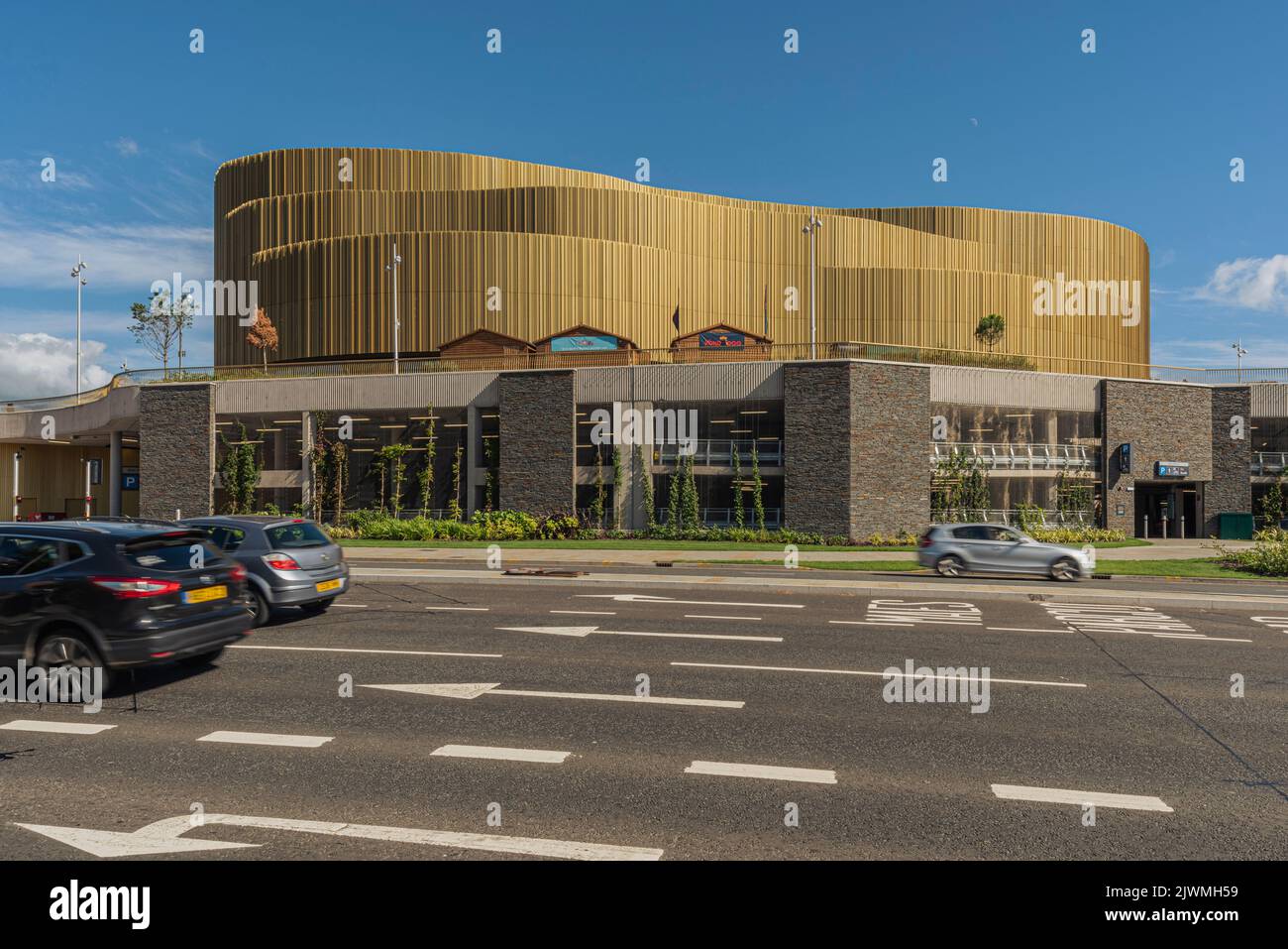 Bae Copr Bay bridge and Swansea Arena Stock Photo - Alamy