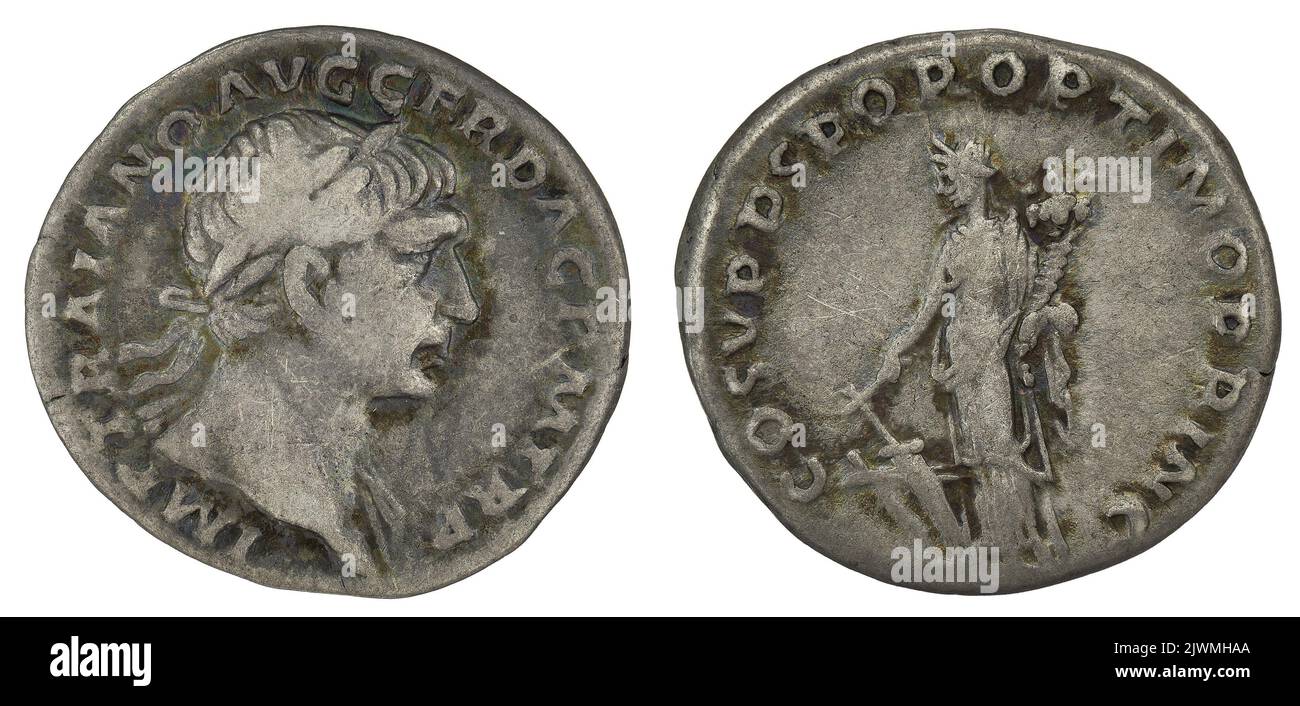 denarius. Trajan (cesarz rzymski ; 98-117), issuer Stock Photo - Alamy