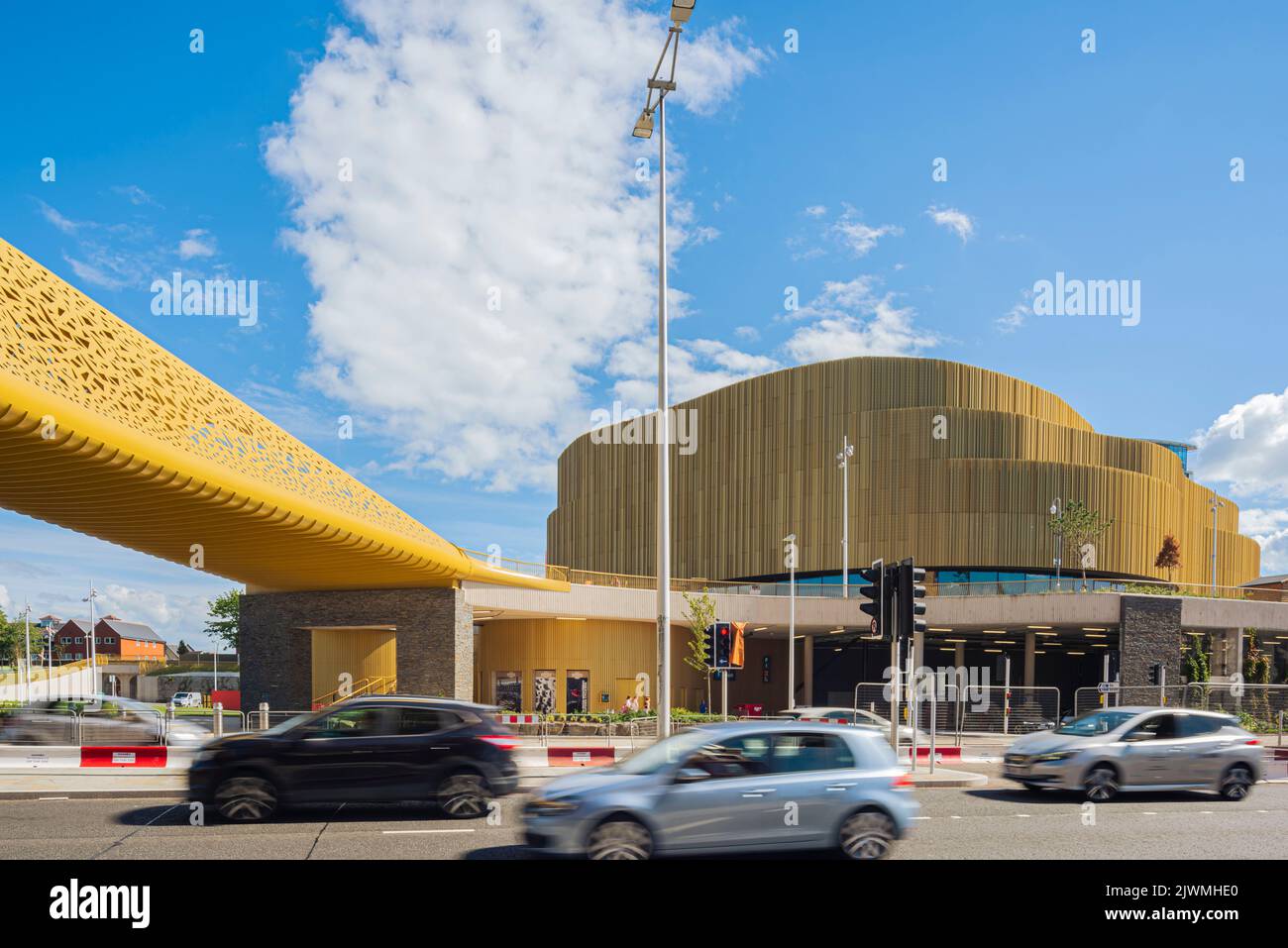 Bae Copr Bay bridge and Swansea Arena Stock Photo - Alamy