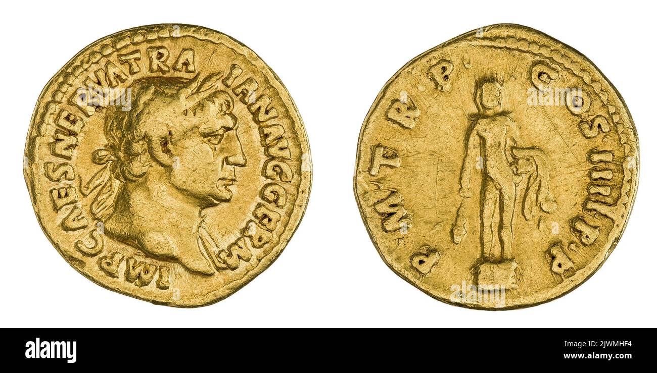 aureus. Trajan (cesarz rzymski ; 98-117), emperor Stock Photo - Alamy