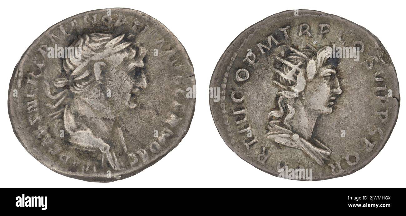 denarius. Trajan (cesarz rzymski ; 98-117), emperor Stock Photo - Alamy