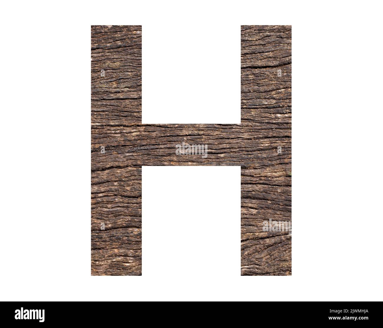 Alphabet letter H - Rustic tree bark background Stock Photo - Alamy