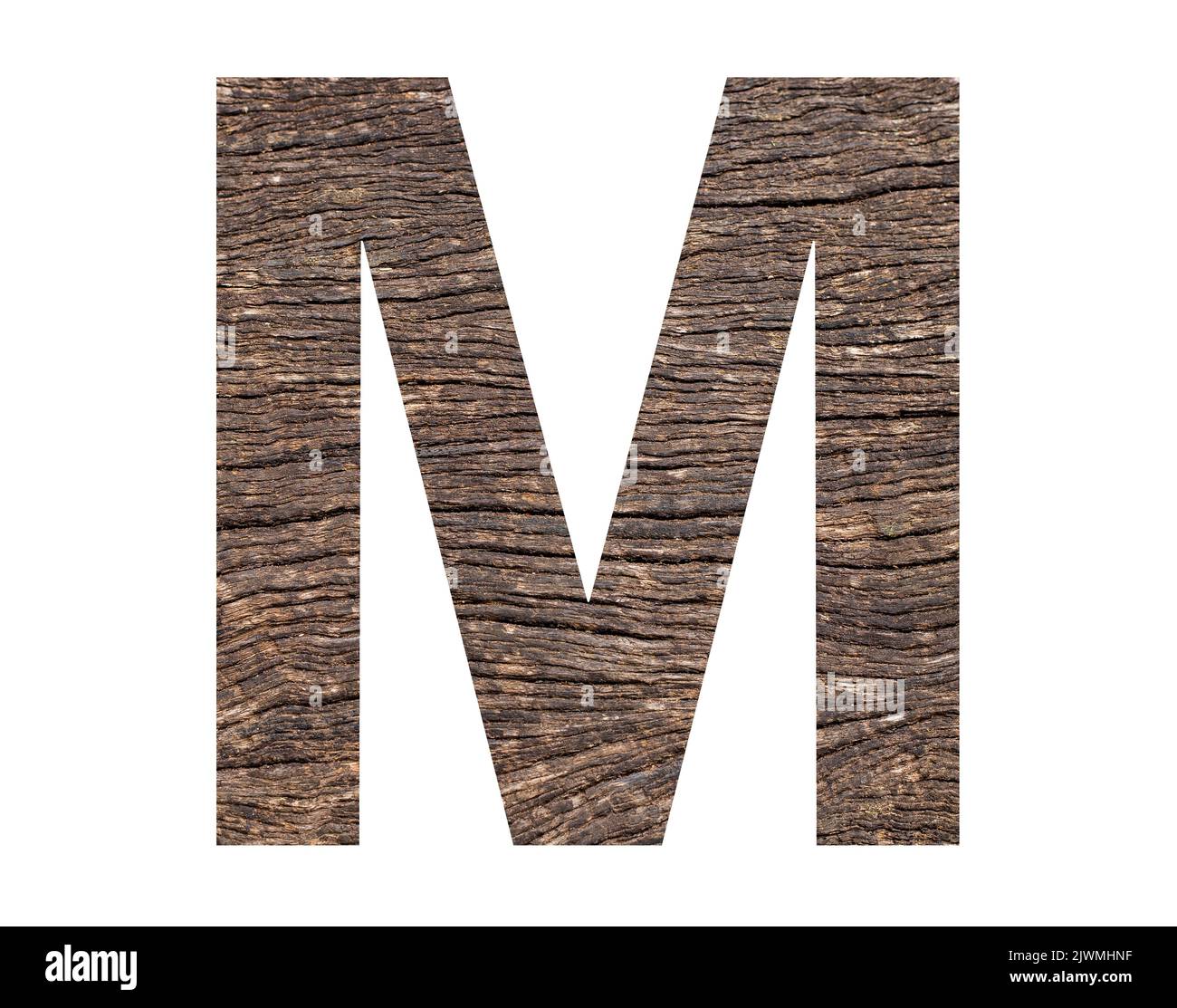 Alphabet letter M - Rustic tree bark background Stock Photo - Alamy
