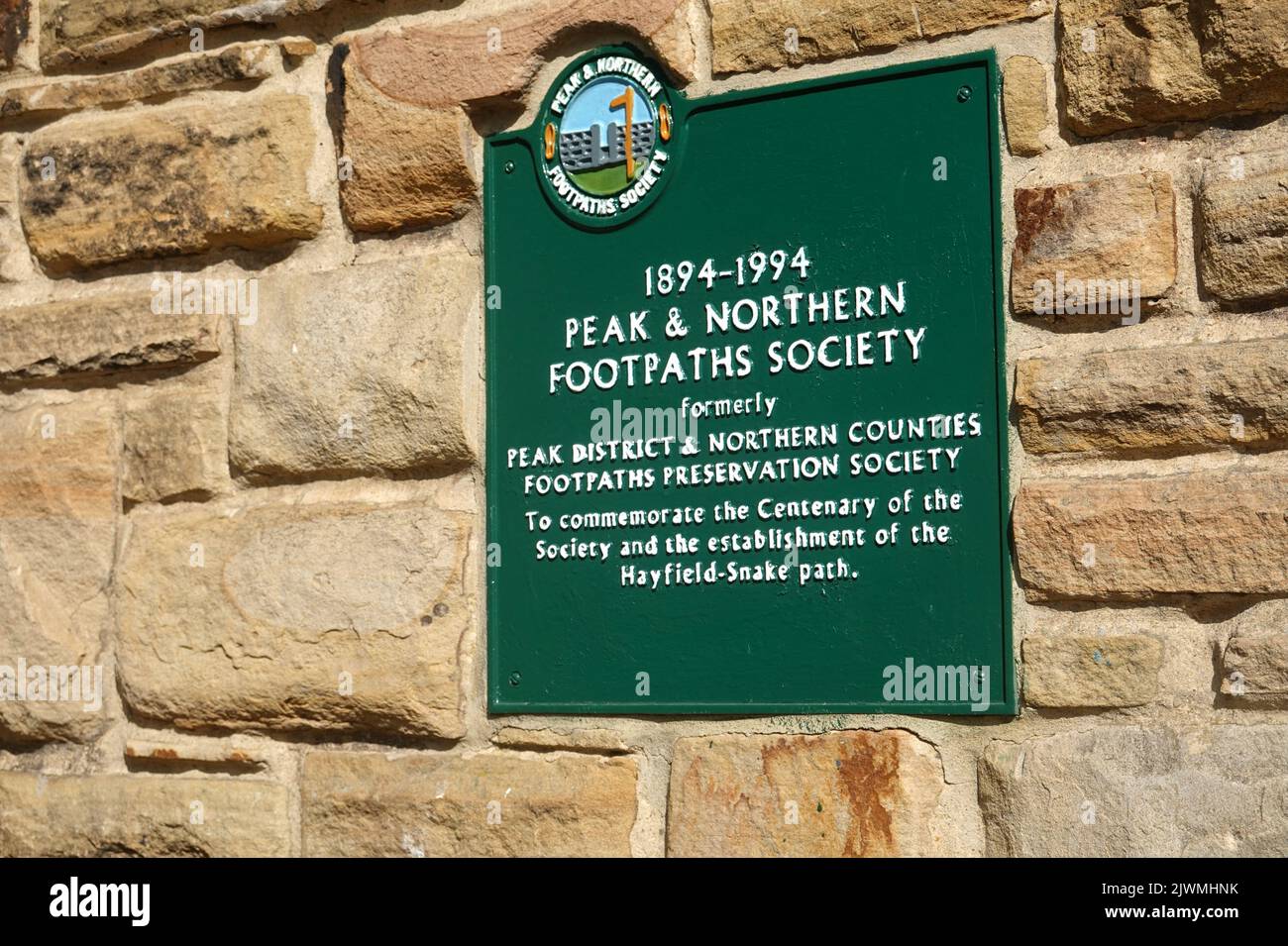 Information about the Peak and Northern Footpaths Society on a wall at ...
