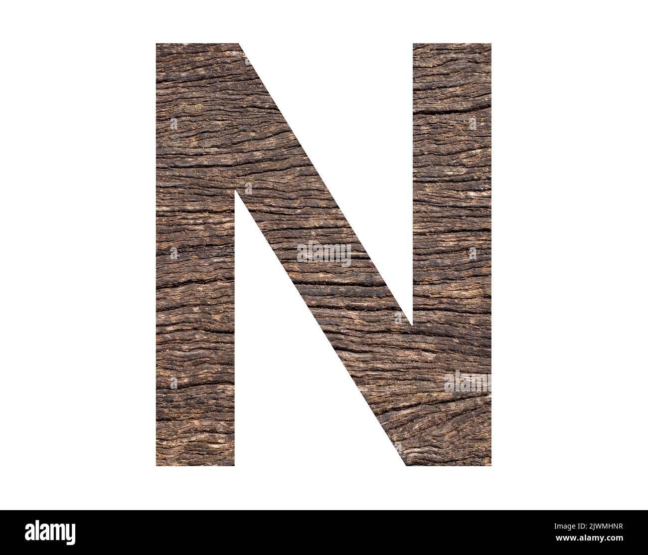 Alphabet letter N - Rustic tree bark background Stock Photo - Alamy