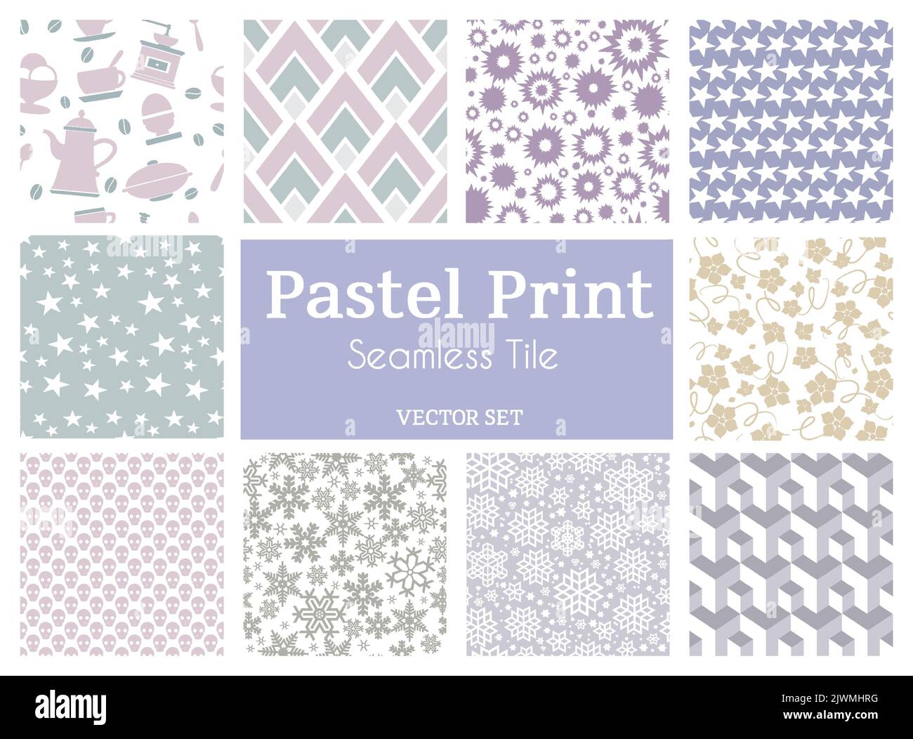 Pattern seamless tile pastel cut file vector seamless set Stock Vector ...
