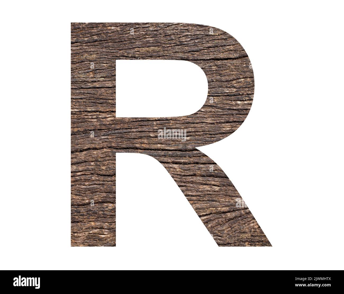Alphabet letter R - Rustic tree bark background Stock Photo - Alamy