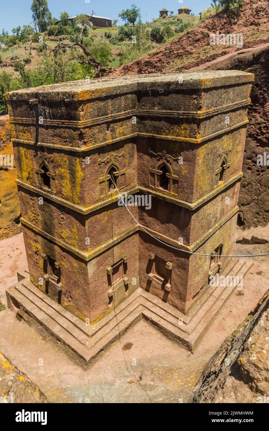 Saint George (Bet Giyorgis) rock-hewn church in Lalibela, Ethiopia ...