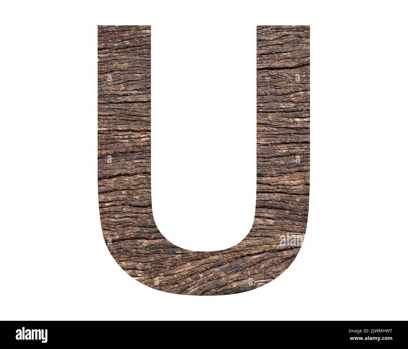 Alphabet letter U - Rustic tree bark background Stock Photo - Alamy
