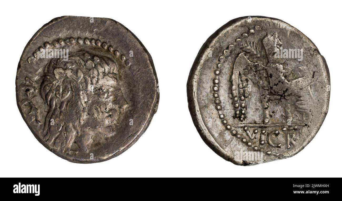 quinarius. Porcius Cato, M. (fl. 89 a.C.), monetary officer, Republika ...