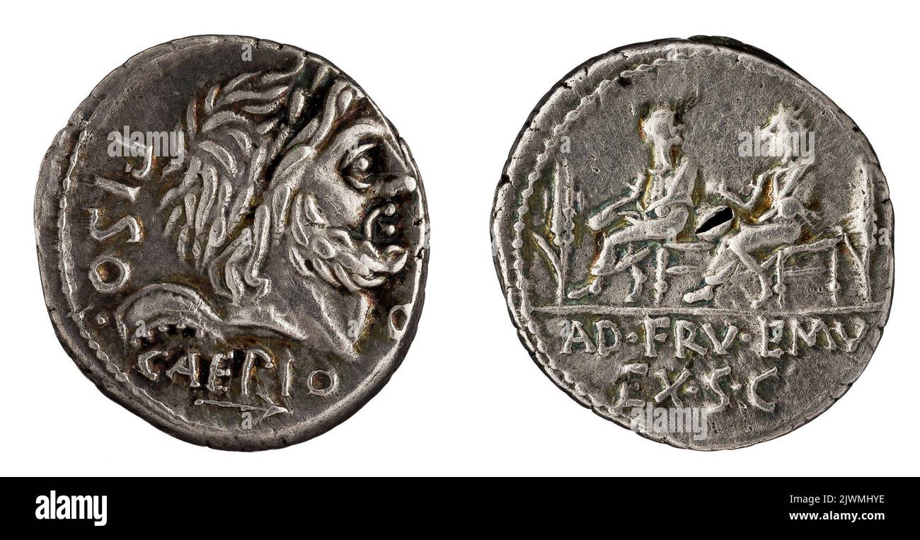 denarius. Calpurnius Piso Caesoninus, L. (fl. 100 a.C.), monetary ...