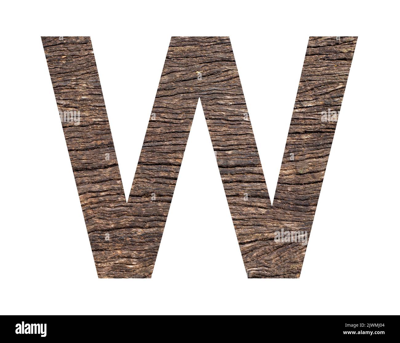 Alphabet letter W - Rustic tree bark background Stock Photo - Alamy