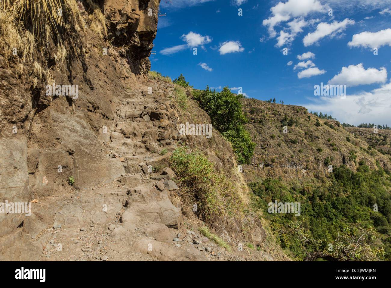Steep path in the hills around Lalibela, Ethiopia Stock Photo - Alamy