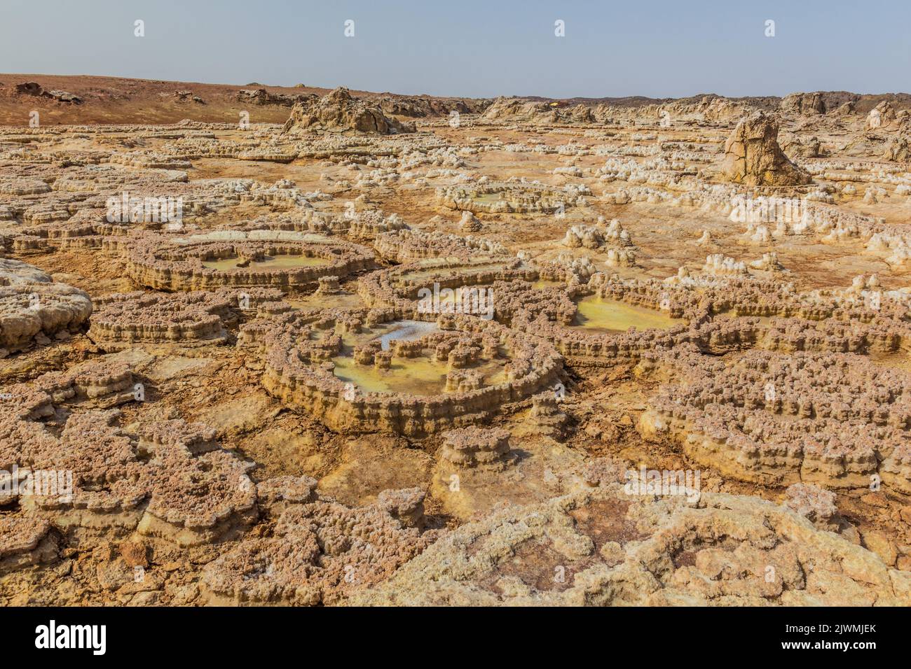 Landscape of Dallol volcano, Danakil depression, Ethiopia Stock Photo ...