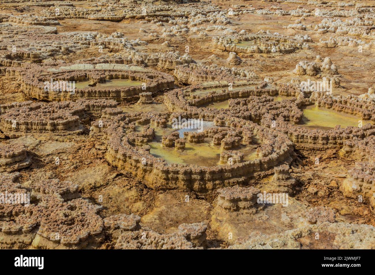 Landscape of Dallol volcano, Danakil depression, Ethiopia Stock Photo ...