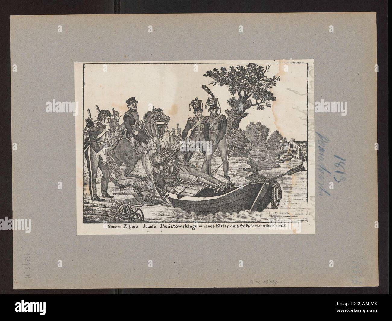 The Body of Prince Józef Poniatowski fished out of the Elster. unknown ...